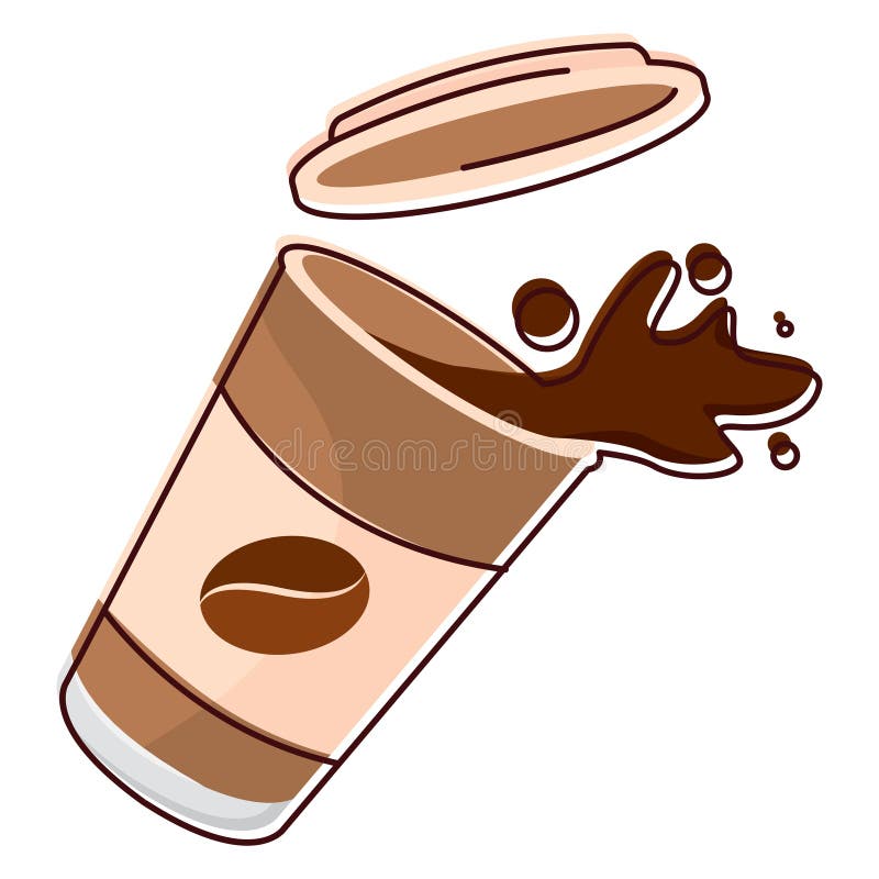 Spilled Coffee Paper Cup. Vector Stock Vector - Illustration of ...