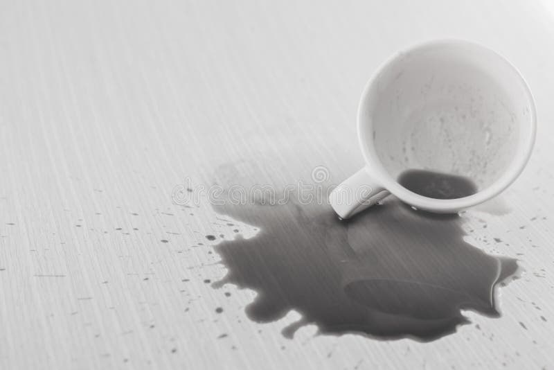 The Spilled Coffee Spills on the Table Stock Image - Image of waste ...