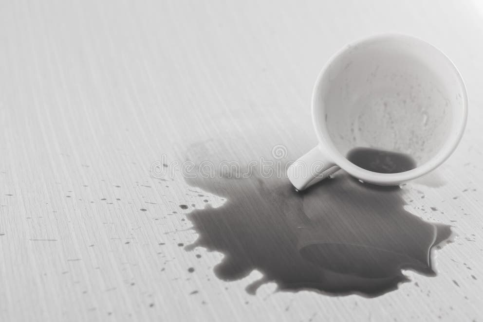 The Spilled Coffee Spills on the Table Stock Image - Image of waste ...