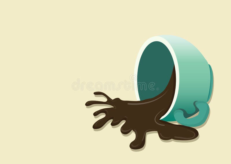 Spilled Coffee Vector Illustration Stock Vector - Illustration of fresh ...