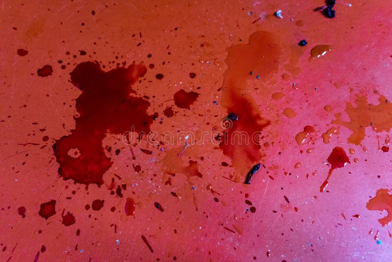 Spilled Dark Red Liquid on Red Floor Stock Photo - Image of horror ...