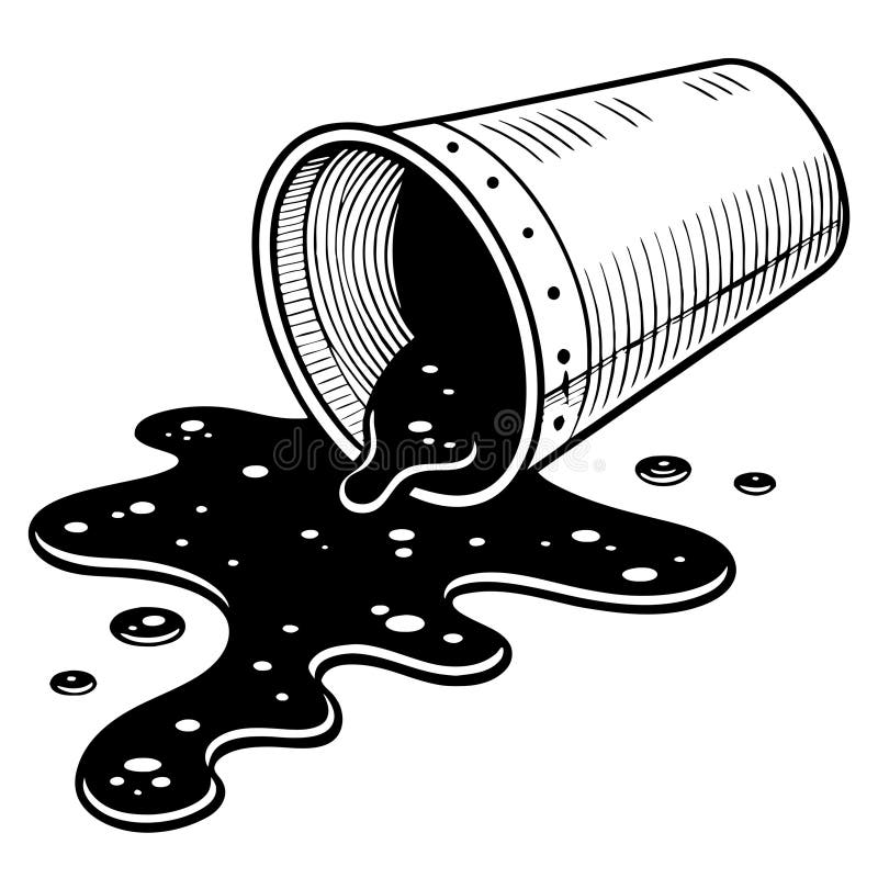 Spilled Drink Illustration Featuring Cup and Liquid for Creative ...