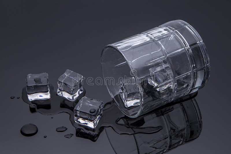 Spilled glass with ice. stock image. Image of sill, glass - 97911339