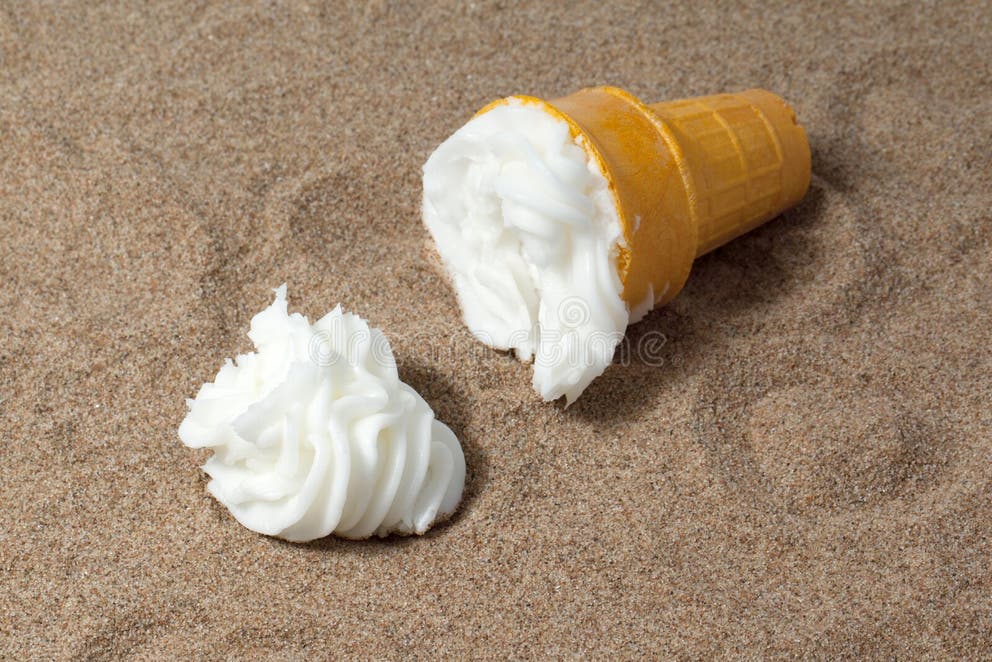 Spilled ice cream sundae stock photo. Image of sand, refreshing - 48273570