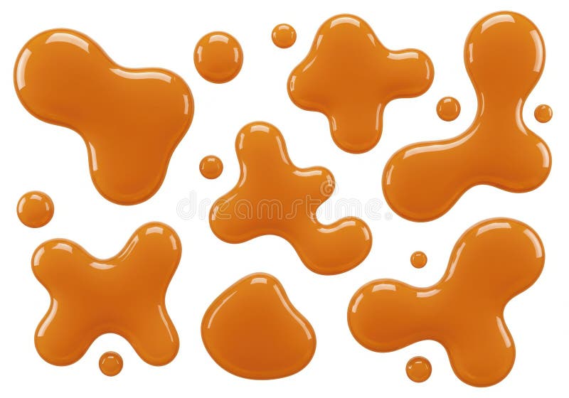 Spilled Liquid Blobs Isolated on White Background Stock Illustration ...