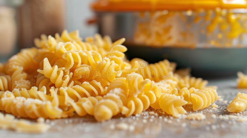 Spilled Pasta on White Ceramic Surface Stock Illustration ...