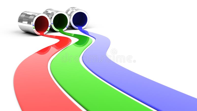 Spilled Red Green and Blue Paint Stock Illustration - Illustration of ...