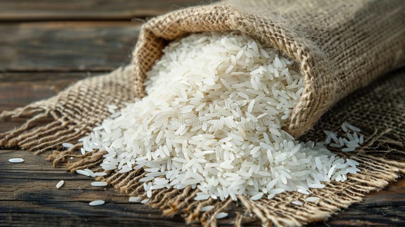 Spilled Rice on Wooden Table Background Stock Illustration ...