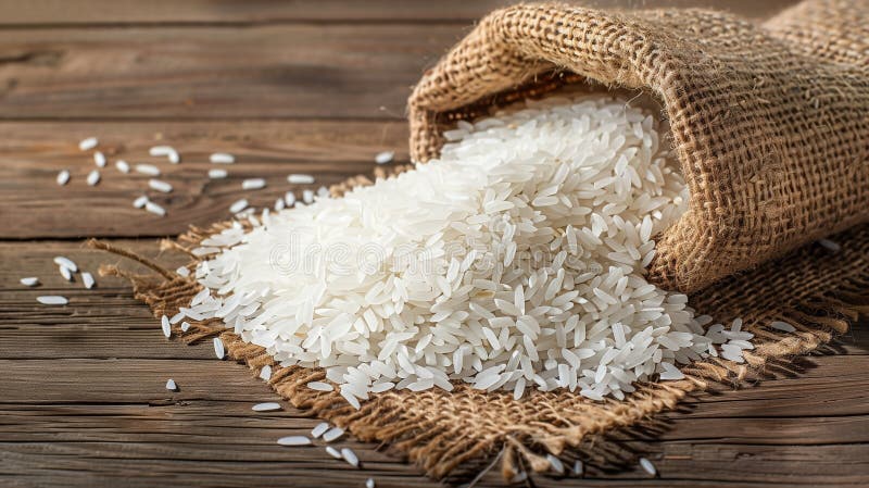 Spilled Rice on Wooden Table Background Stock Illustration ...