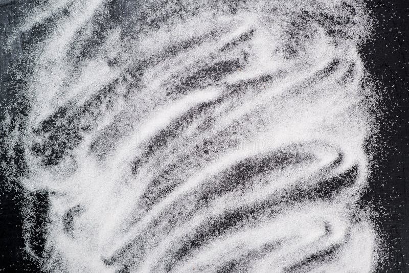 Spilled Sugar on a Black Background. Sugar Background Stock Photo ...