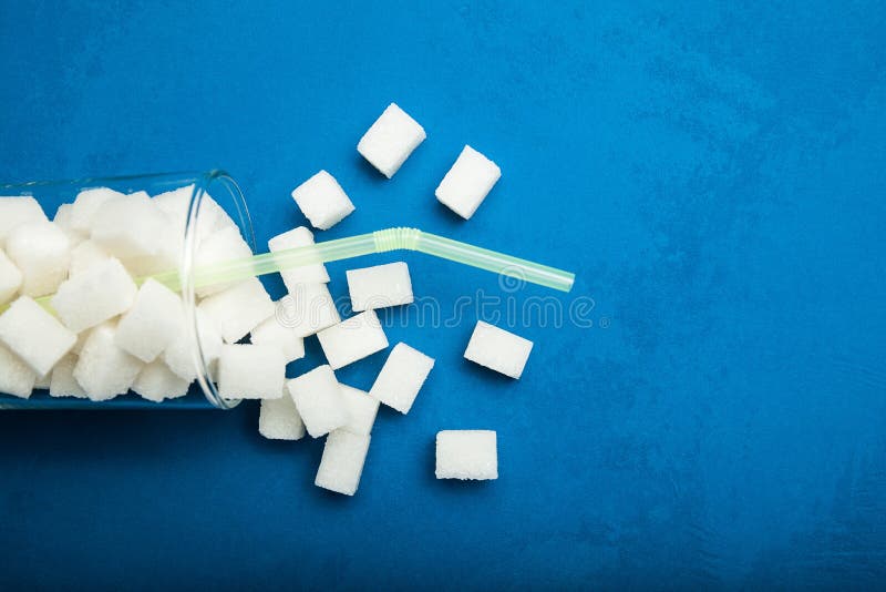 Spilled Sugar from the Glass, Empty Space for Text Stock Image - Image ...