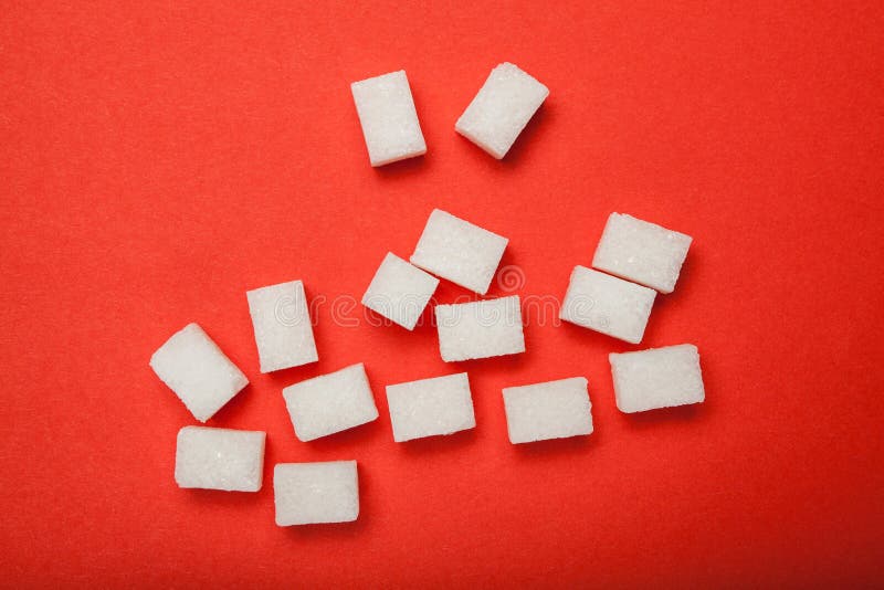 Spilled Sugar from a Glass on a Blue Background. Giant Sugar ...