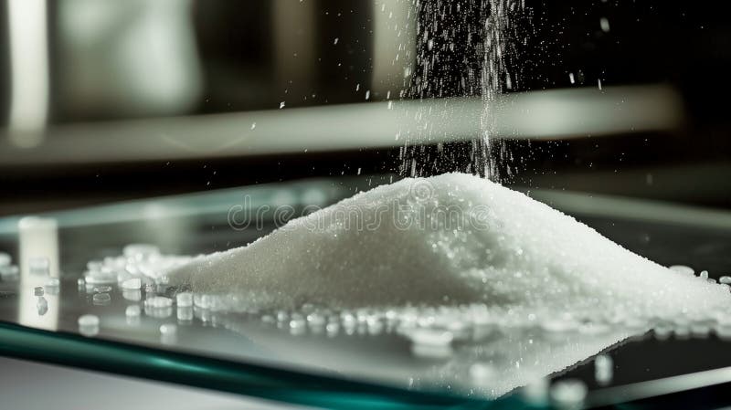 Spilled Sugar on Transparent Glass Surface Stock Illustration ...