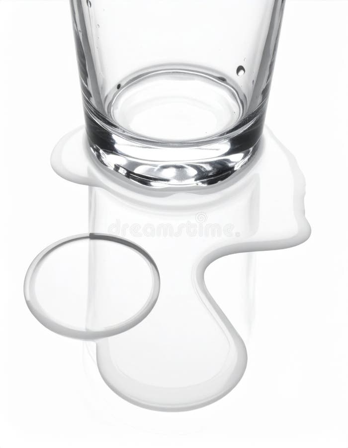 Spilled Water on a White Surface Near Glass Stock Illustration ...