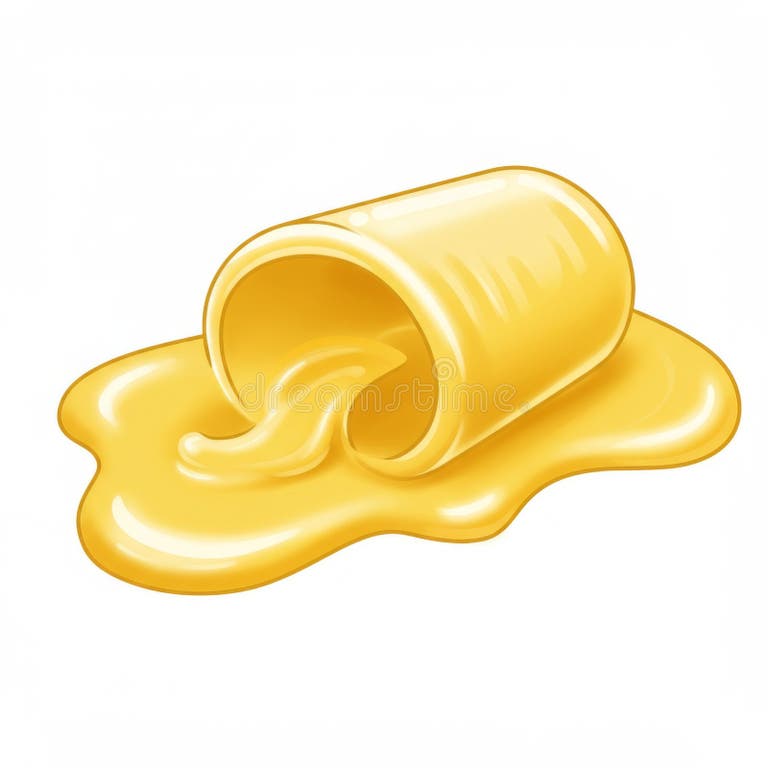 Spilled Yellow Liquid from Tilted Container Creates a Sticky Mess ...