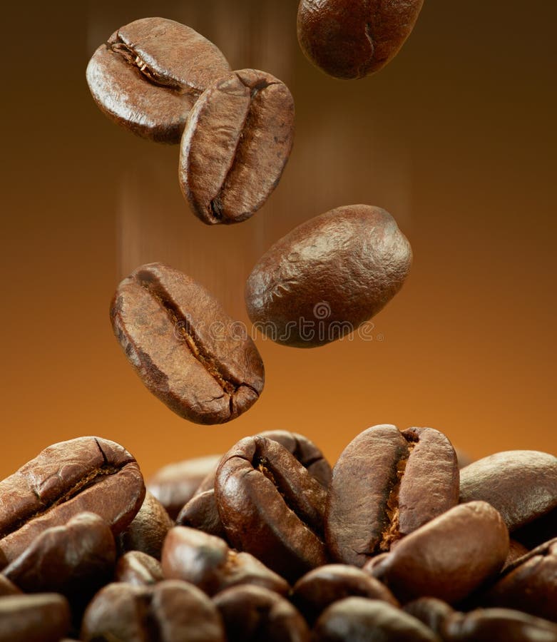 Spilling coffee beans stock image. Image of blur, pile - 33520159