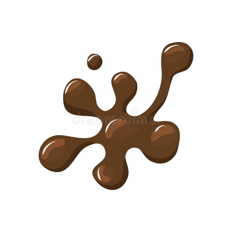 Spilling Coffee or Hot Chocolate. Puddle of Brown Liquid. Vector ...