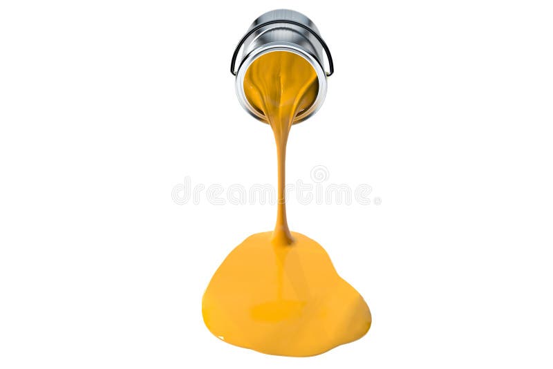 Spilling yellow Ink (3D) stock illustration. Illustration of isolated ...