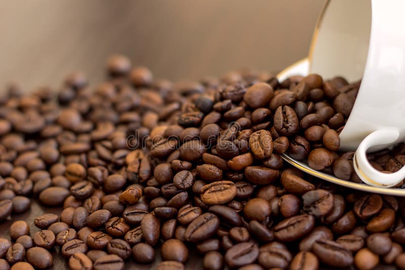 Spilt coffee beans stock image. Image of delicious, roast - 59213837