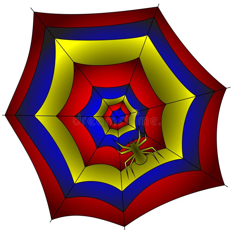 Spin Op Helder Spinneweb Spiderweb, Val Vector Illustratie ...