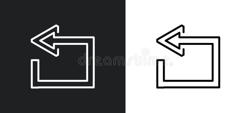 Spin Outline Icon in White and Black Colors. Spin Flat Vector Icon from ...