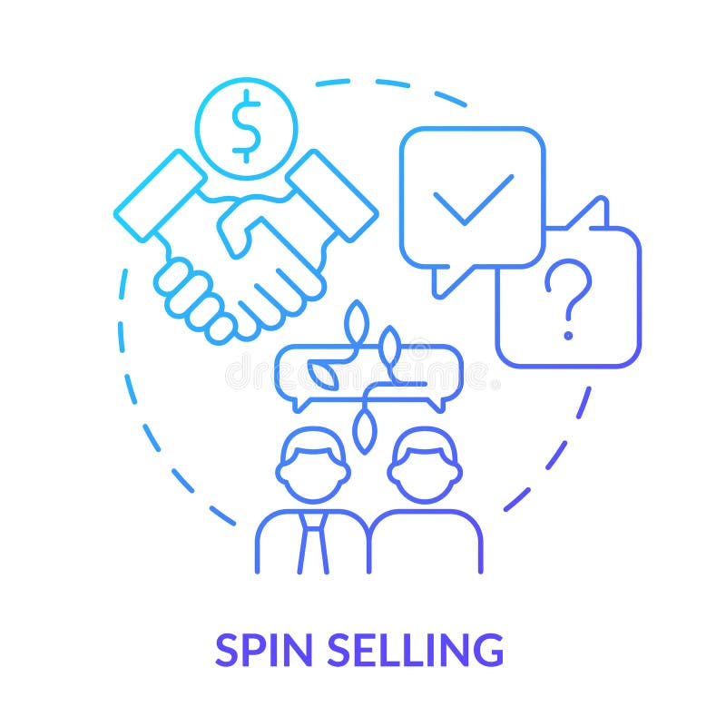 SPIN Selling Blue Gradient Concept Icon Stock Vector - Illustration of ...