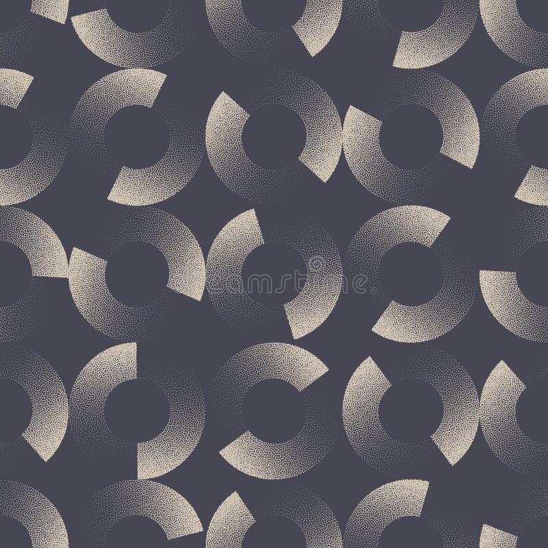 Spin Split Circles Seamless Pattern Trend Vector Dot Work Abstract ...