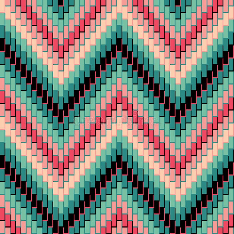 Spina Di Pesce Pattern_Pink-Green Illustrazione Vettoriale ...