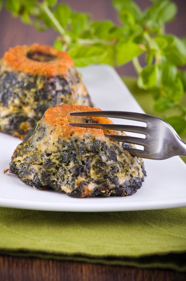 Spinach Cakes on Wooden Cutting Board. Stock Image - Image of food ...