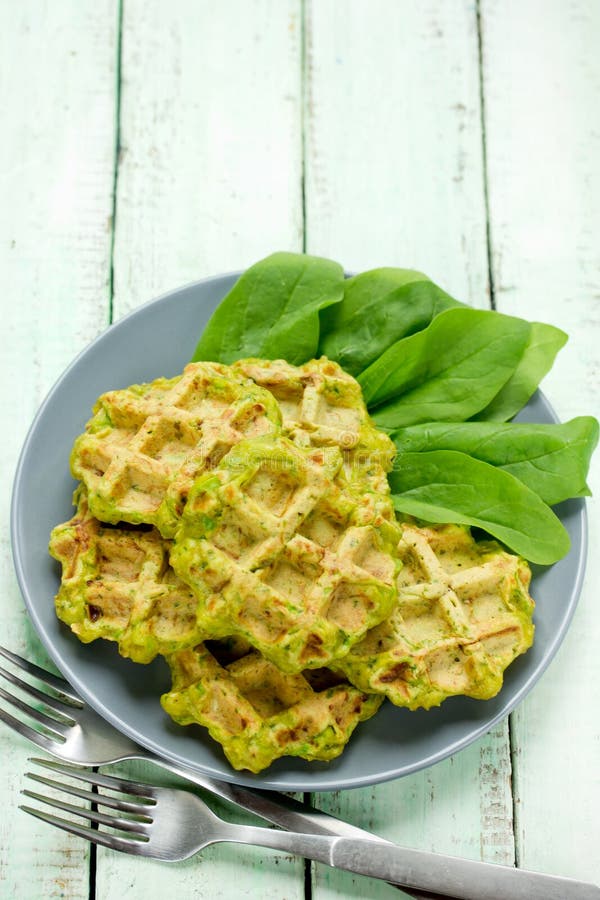 Cheese Waffle , Snack Thick Waffles with Parmesan Salt and Pepper Stock ...