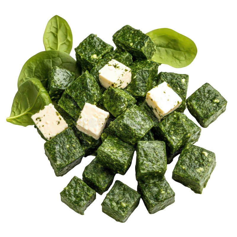 Spinach Cubes with Feta Cheese Stock Illustration - Illustration of ...