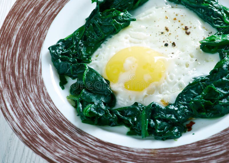 Spinach with eggs stock image. Image of nargesi, healthy - 70122677