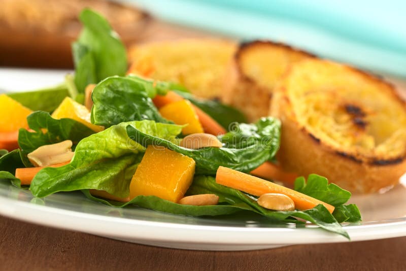 Spinach Mango Carrot Salad stock photo. Image of healthy - 24813344