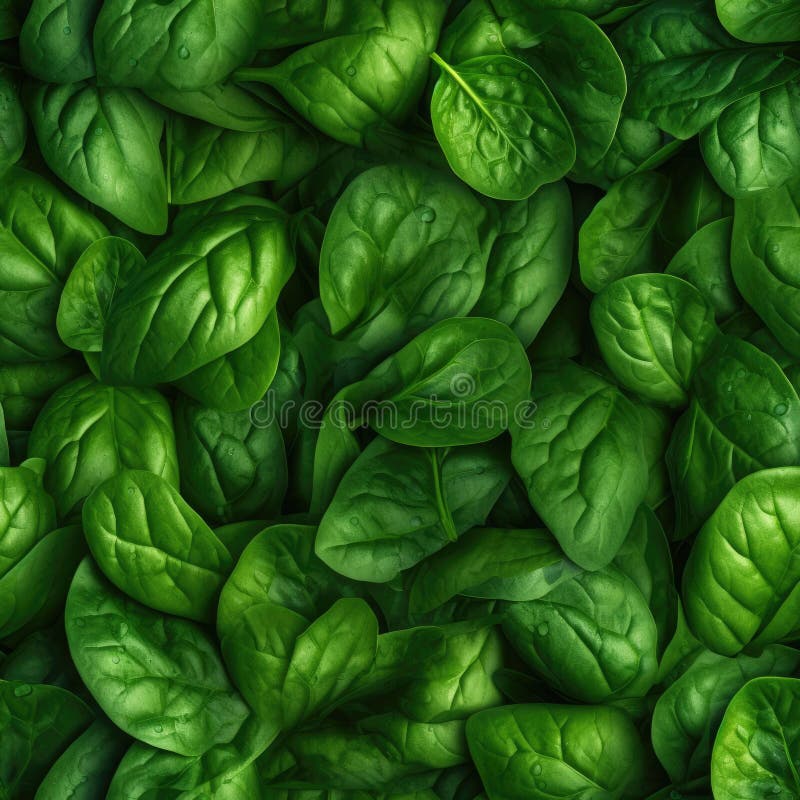 Spinach Pattern Ultra Realistic Photorealistic Stock Illustration ...