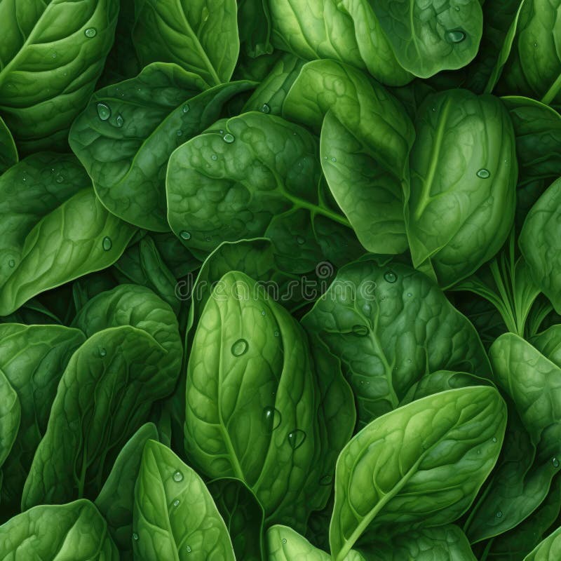 Spinach Pattern Ultra Realistic Photorealistic Stock Illustration ...