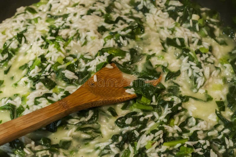 Spinach with rice stock photo. Image of meal, culinary - 177649720