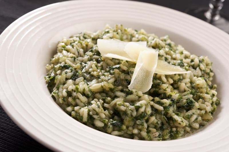 Spinach Risotto with Parmesan Stock Photo - Image of shot, bowl: 65167270