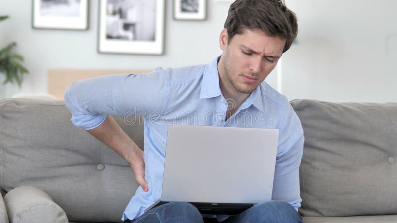 Spinal Back Pain while Curly Hair Woman Working in Creative Office ...