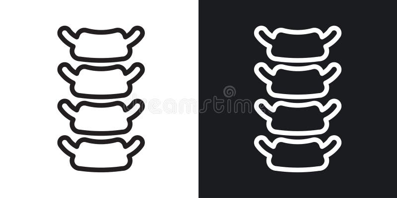 Spinal Column Thin Line Vector Icon Set Stock Illustration ...