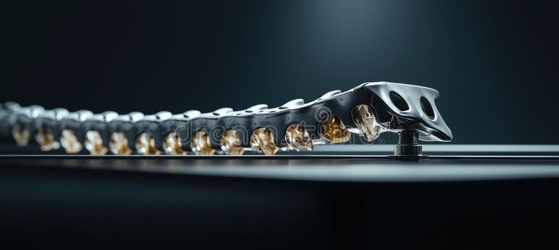 Metallic Spinal Endoprosthesis on Reflective Platform for Medical ...