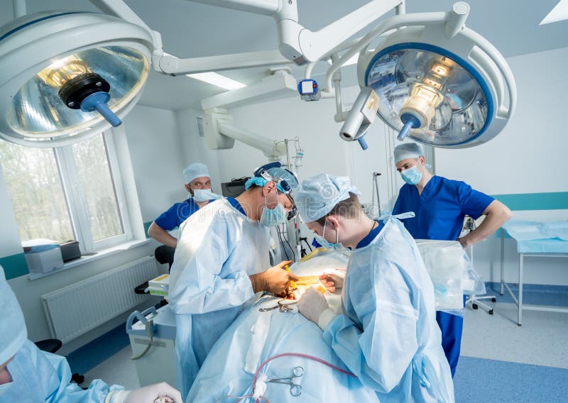 Spinal Surgery. Group of Surgeons in Operating Room with Surgery ... Spinal Surgery. Group of Surgeons in Operating Room with Surgery ...