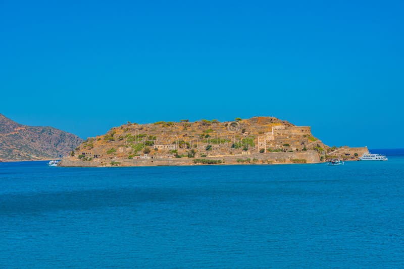 Spinalonga Fortress at Greek Island Crete Stock Photo - Image of ...