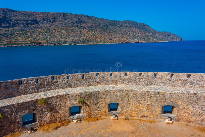 Spinalonga Fortress at Greek Island Crete Stock Image - Image of travel ...