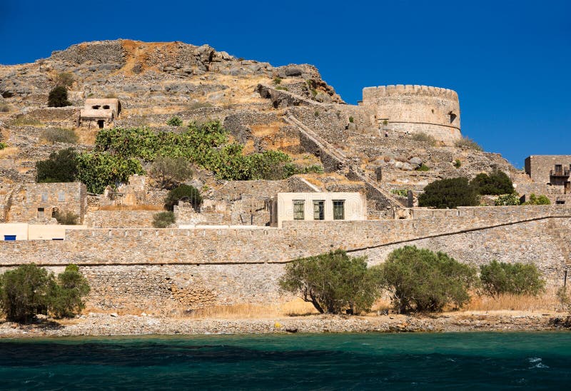 Spinalonga Island. Crete. Greece. Stock Image - Image of blue, travel ...