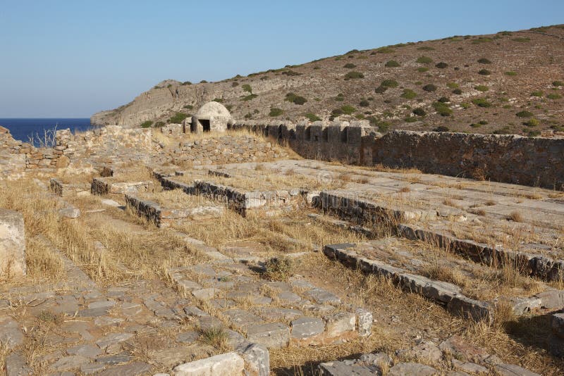 Spinalonga Leper Cemetery in Crete Near Elounda. Greece Stock Image ...