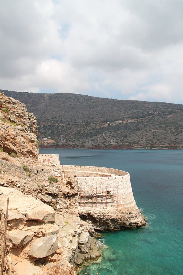 Spinalonga Leper Colony Fortress, Elounda, Crete Stock Image - Image of ...