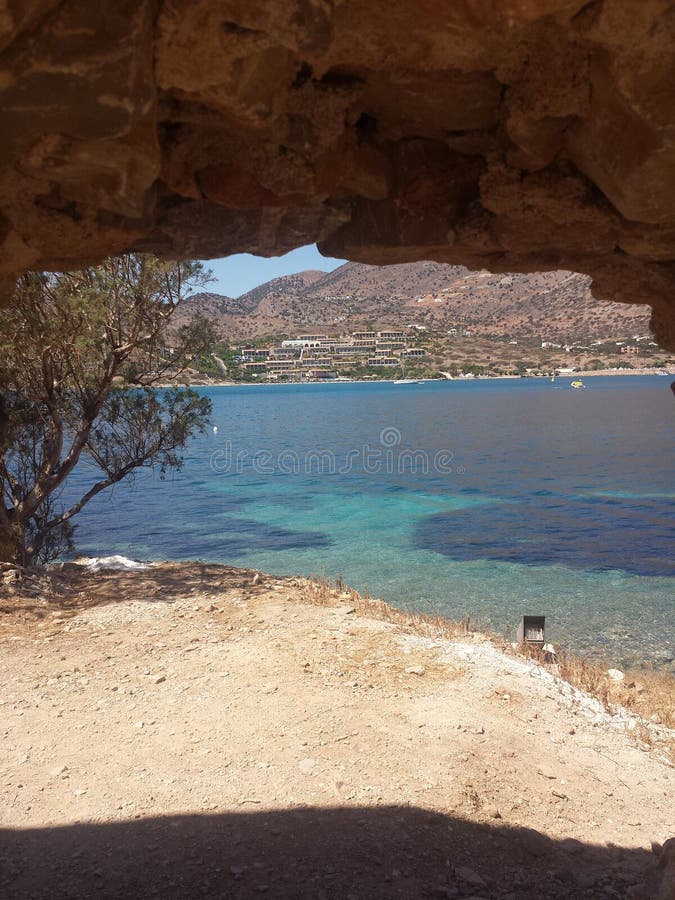 Spinalonga leper colony stock image. Image of hill, stone - 76250227