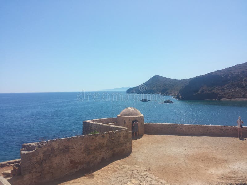 Spinalonga leper colony stock image. Image of crete, water - 76250821