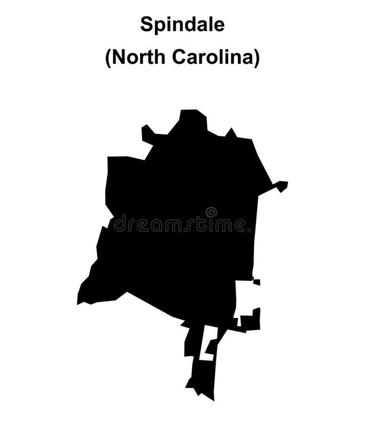Spindale outline map stock vector. Illustration of outline - 387548601
