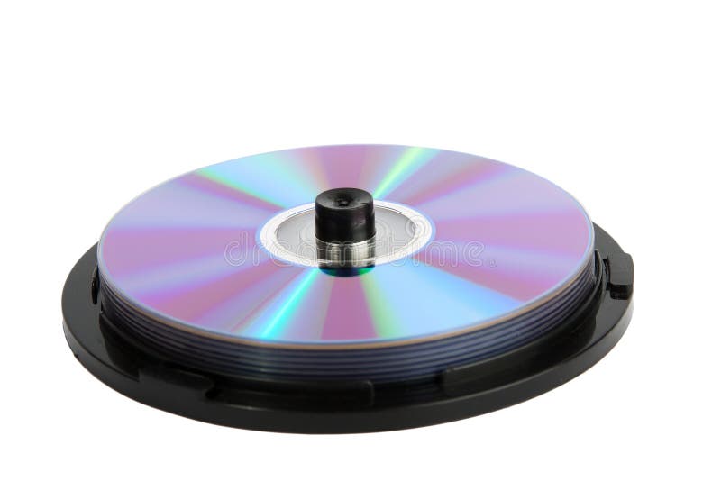 Spindle of Cd Disks Isolated Stock Photo - Image of computer ...